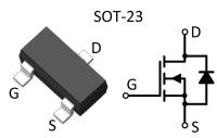 China Surface mount N Channel MOSFET BORN BNST02N10 with ultra low on resistance and compact SOT 23 package for sale