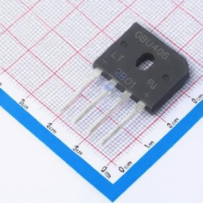 China Lead Free Diodes GBU406 HF Bridge Rectifier with 600 Volt Reverse Voltage and Molded Plastic Package for sale