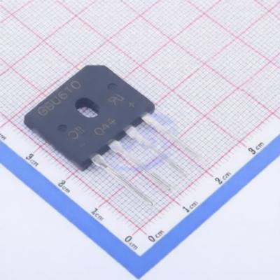 China Glass Passivated Bridge Rectifier DIODES GBU610 6 Amp with Molded Plastic Case and Lead Free Plating for sale