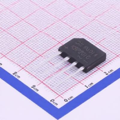 China 2 Amp Bridge Rectifier Diodes KBP201G Featuring 100 Volt Peak Reverse Voltage and Low Leakage Current for sale