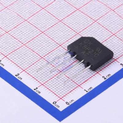 China Single phase bridge rectifier GOODWORK KBP210 with 2 Amperes current rating and 1000 Volts voltage for sale