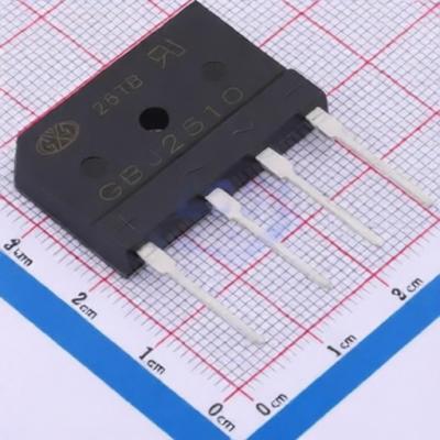 China Single Phase Bridge Rectifier JUXING GBJ2510 with 1000V Peak Reverse Voltage and Molded Plastic Body for sale