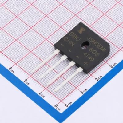 China molded plastic bridge rectifier JSMSEMI GBU806 with low forward voltage drop and high surge current for sale