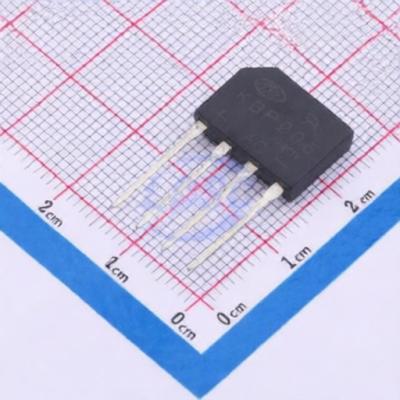 China molded plastic bridge rectifier JUXING KBP206 with 600 volts peak reverse voltage and 1.1 amp forward current for sale