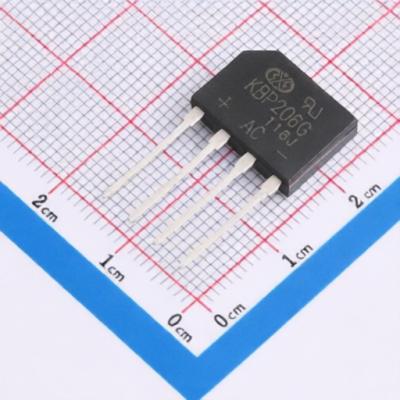 China molded plastic bridge rectifier JUXING KBP206G with 600 volts maximum dc blocking voltage and high surge current for sale