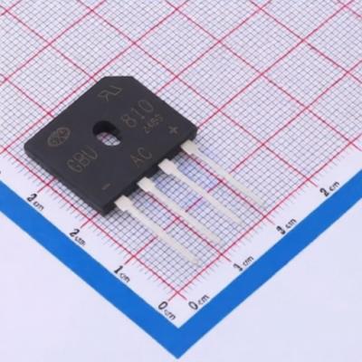 China pcb bridge rectifier JUXING GBU810 featuring glass passivated chip junction and molded plastic design for sale
