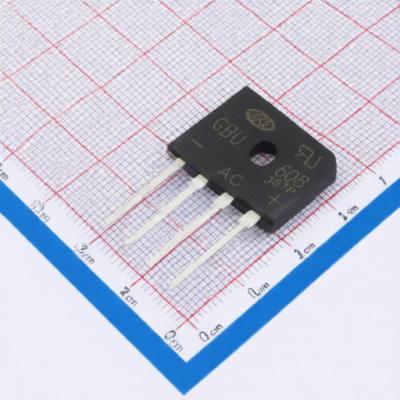 China molded plastic glass passivated bridge rectifier JUXING GBU608 for printed circuit board applications for sale