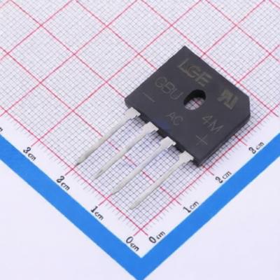 China Silicon Bridge Rectifier LGE GBU4M Featuring Molded Plastic Material and UL 94V O Flammability for Circuit Boards for sale