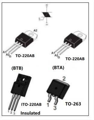 China Silicon Bidirectional Triac LGE BTA16-600B-LGE 16A for Solid State Relay and Inductive Load Switching for sale