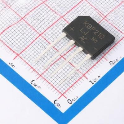 China Single phase silicon bridge rectifier LangJie KBP210 with UL94V 0 rated flame retardant molded plastic body for sale