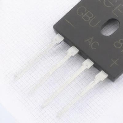 China Single phase 8 ampere bridge rectifier LGE GBU810 with high surge overload and ul 94v 0 plastic material for sale