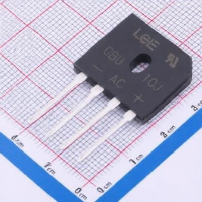 China Silicon bridge rectifier LGE GBU10J with molded plastic technique and UL 94V-O flame retardant rating for sale