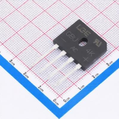 China silicon bridge rectifier LGE GBU4K with molded plastic construction and glass passivated chip junctions for sale