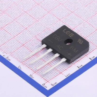 China Glass passivated junction bridge rectifier LGE GBU6M with 6 ampere current and surge overload rating for sale