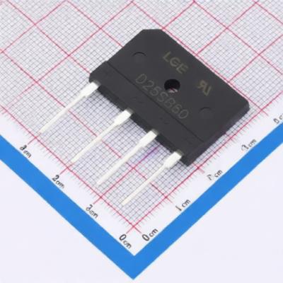 China 25 Ampere Bridge Rectifier LGE D25SB60 with 420 Volt RMS Reverse Voltage and Molded Plastic Material for sale