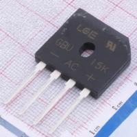 China Durable molded plastic silicon bridge rectifier LGE GBU15K with glass passivated junctions and UL 94V O rating for sale