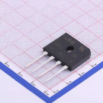 China Single Phase Glass Passivated Bridge Rectifier LGE GBU8L with 8 Ampere Forward Current and 1000 Volt Rating for sale