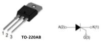 China BT151-500R-LGE Silicon Controlled Rectifier SCR with Molded Plastic Case and Table Glass Passivation for sale