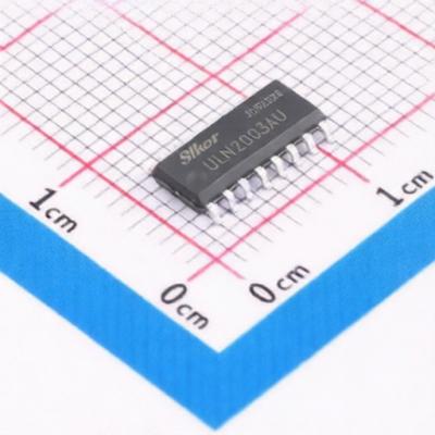 China High current Darlington transistor array Slkor ULN2003AU featuring seven NPN pairs for relay lamp and display driver for sale