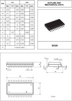 China Monolithic Quad Darlington Switch ST E-L6221AD with Low Saturation Voltage and High Current Capacity for sale