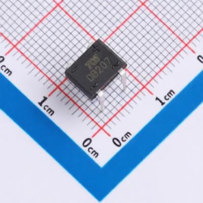 China DB207 Plastic Encapsulated Bridge Rectifier with 1000 Volt Reverse Voltage and 2 Ampere Current Rating for sale