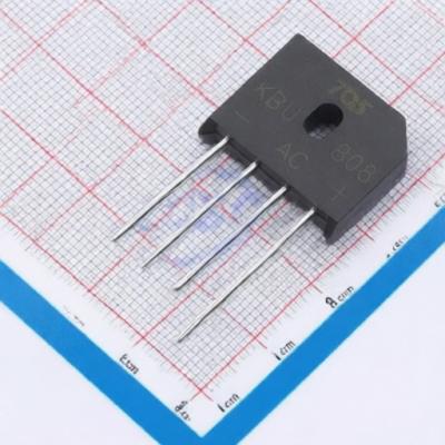 China Full Wave Bridge Rectifier TOS KBU808 with Glass Passivated Chips and 800 Volt Peak Reverse Voltage for sale