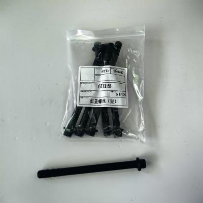 China Short Cylinder Head Bolt For Komatsu 6D125 Diesel Engine Spare Parts for sale