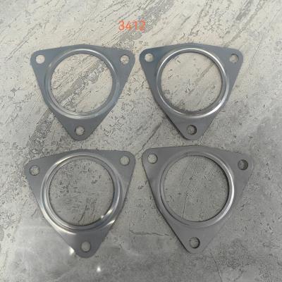 China Exhaust Pipe Flange Gasket For CAT 3412 Diesel Engine 3-Hole Triangle Metal Exhaust Gasket for sale