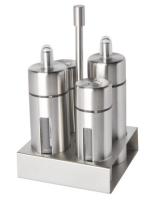 China 4Pcs Square Base Condiment bottle set SHKT-9203,Stainless steel seasoning bottle for sale