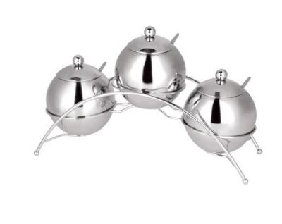 China 3Pcs Sugar cup set SHKT-9206,Stainless steel seasoning bottle for sale