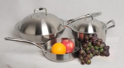 China Tri-ply cookware SHONLI-F-09,wok,frying pan with saucepot,thickness 2.5mm for sale