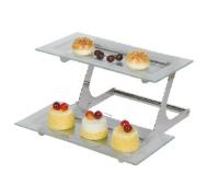 China 2 Tier Stainless steel buffet display stand SHKT-7020,metal buffet for sale