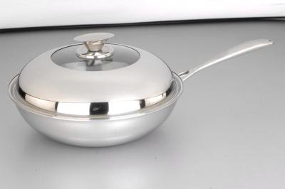 China 2Pcs 3-ply stainless steel cookware wok SHSW-1010 for sale