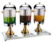 China Chrome or gold plating stainless steel juice dispenser for three tank for sale