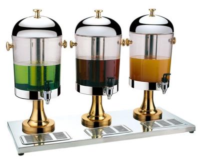 China Chrome or gold plating stainless steel juice dispenser for three tank for sale
