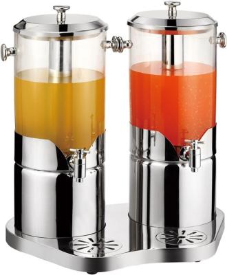 China Stainless steel juice dispenser for double tank for sale