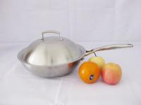 China High quality Stainless steel wok,thickness 2.5mm with cast iron handle SHOLS-4028L for sale