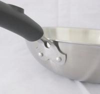 China 3-Ply Stainless steel wok,thickness 2.5mm with cast iron handle SHOLS-4030L for sale