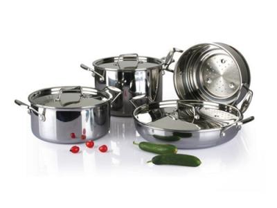 China 4Pcs 3-ply stainless steel cookware set SHCY-3012 for sale