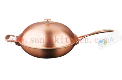 China Titanium cooking wok,thickness 1.5mm and diamter 32cm for sale