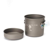 China Titanium cookware set, soup pot and frying pan/camping cookware set for sale