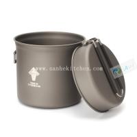 China Titanium cookware set, soup pot and frying pan/camping cookware set for sale
