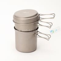 China Titanium backpacking cookare 3pcs set with calibration for sale