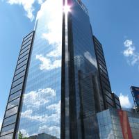 China Class A Fireproof Unitized Curtain Wall 1.2mm Aluminum Anodized Sliding 6mm Glass for sale