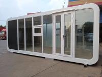 China SHANEOK E70 Luxury Prefabricated Apple Cabin House 11.5m x 2.15m Insulated Tempered Glass Room for sale