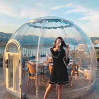 China Outdoor Prefab Dome Homes Luxury Transparent Inflatable Bubble Lodge Camping Hotel Tent 4m Diameter for sale