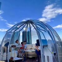 China Outdoor Prefab Dome Homes Luxury Transparent Inflatable Bubble Lodge Camping Hotel Tent 4m Diameter for sale