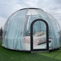 China Portable Aluminum Prefab Dome Homes With Bottom LED Light APP Dimming Capability for sale