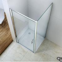 China Frameless Stainless Steel Hinge Swing Shower Door 6mm 8mm 10mm Clear Glass for sale