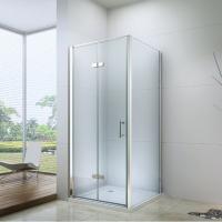 China Frameless Stainless Steel Hinge Swing Shower Door 6mm 8mm 10mm Clear Glass for sale